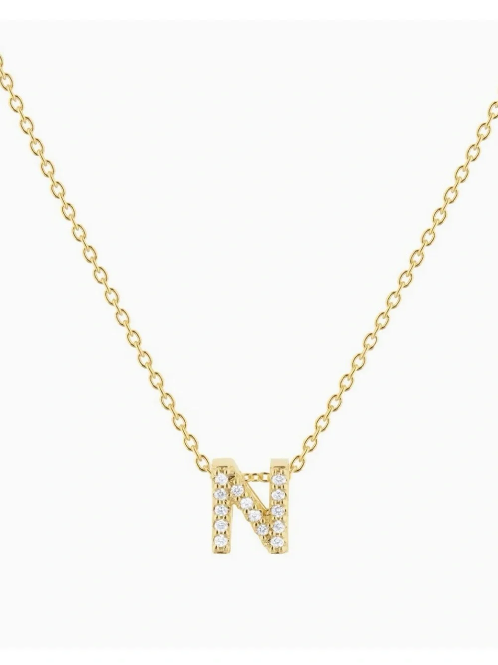 Roberto Coin | Jewelry | Roberto Coin Gold Initial N Necklace With Pav ...